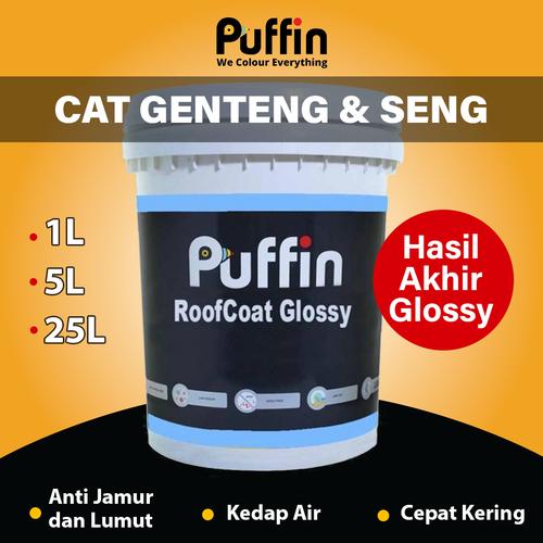 Jual Cat genteng seng asbes Puffin Roofcoat Solventbased glossy 5 L ...