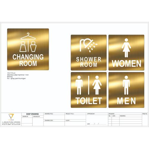 Jual Toilet Sign Stainless Steel Finishing Brass kuningan - Jakarta ...