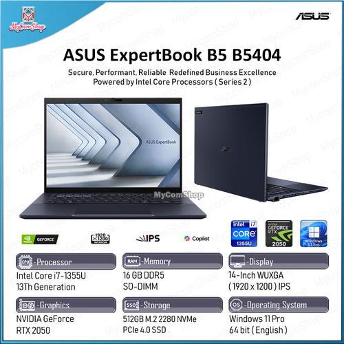 Jual ASUS EXPERTBOOK B5 B5404 i7-1355U 16GB RAM 512GB SSD RTX 2050 14" WUXGA IPS - Jakarta Utara ...