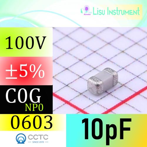Jual 10pF 100V NP0 ±5% 0603 Multilayer Ceramic Capacitors MLCC SMD CCTC ...