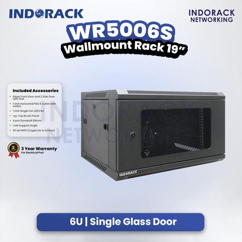 Jual Indorack Wallmount Rack 6U Single Door Rack Server Depth 500mm ...
