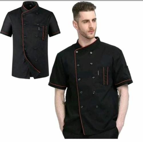Promo Seragam Kerja Baju Koki Seragam Chef Lengan pendek Pria Wanita ...