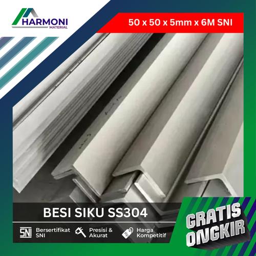 Jual Harga Besi Siku stainless steel SS304 5x5 cm tebal 5mm x 6 Meter ...