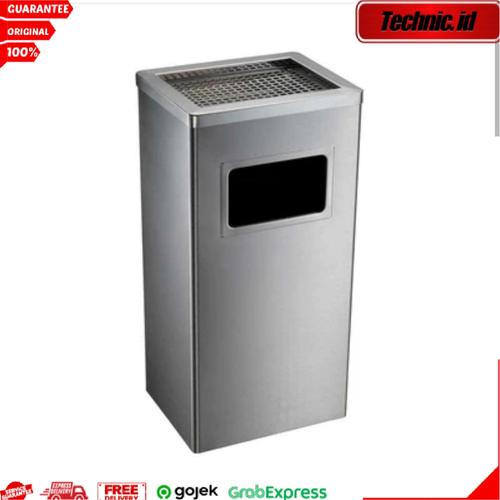 Jual Krisbow Tempat Sampah Stainless Dengan Asbak 30x24x62 Cm Dust Bin ...
