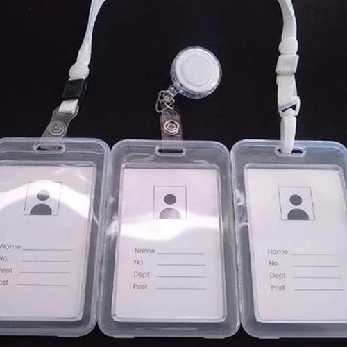 Jual Bingkai Name Tag Bening Id Card Frame TRansparan 2 Sisi - Jakarta ...