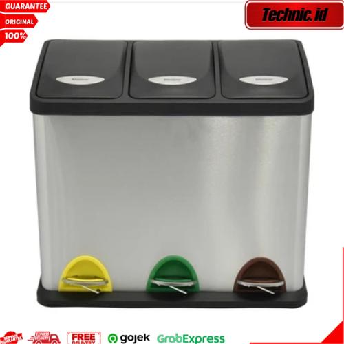 Jual Tempat Sampah Stainless Krisbow Waste Bin Three Compartment 3 ...