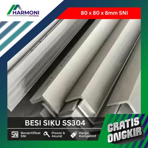 Jual Harga Besi Siku stainless steel SS304 8x8 cm ( 80 x 80mm ) tebal ...