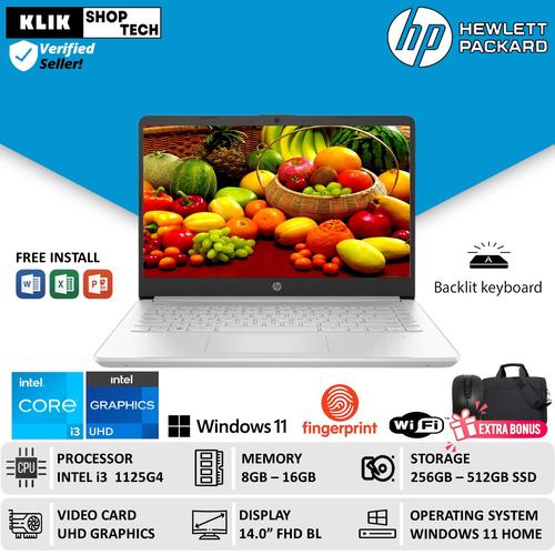 Jual Laptop HP Core i3 Gen 11 RAM 16GB 512GB SSD 14 Inch FHD Win11Home ...