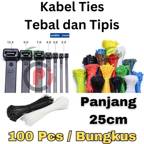 Jual Kabel Ties TEBAL Ukuran Panjang 4.7mm x 25cm / 4.0mm x 250mm Isi ...