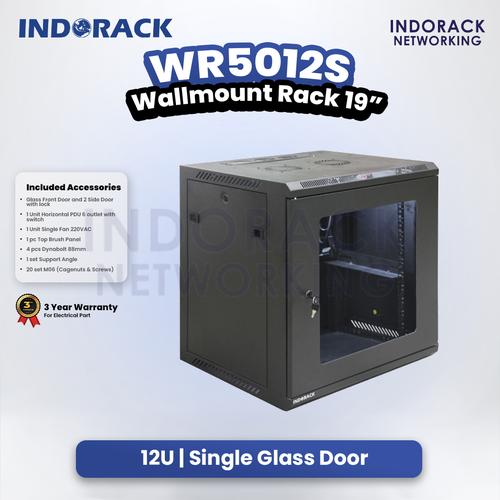 Jual Indorack Wallmount Rack 12U Single Door Rak Server Depth 500mm ...