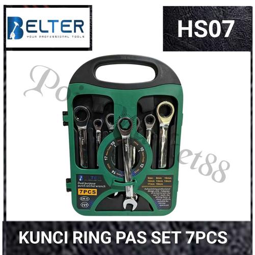 Jual PM - Kunci Ring Pas Set 7pcs Kunci Ring 8-19mm Wrench Rachet ...