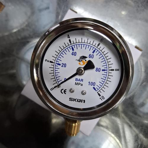 Jual Pressure gauge 10 mpa skon / manometer gauge 100 bar 4" drat 1/2" skun model raket ...