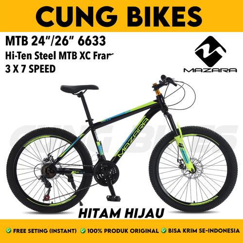 Jual Sepeda Gunung MTB 24 26 Inch MAZARA 6633 Rem double Cakram 21 ...