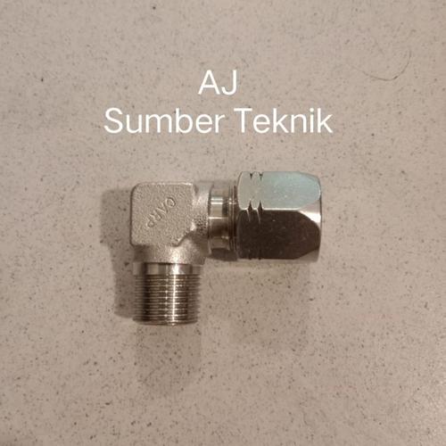Jual Male Elbow Connector OD 10mm x 3/8" inch Drat NPT SS316 / Stainless Steel SS316 - Jakarta ...