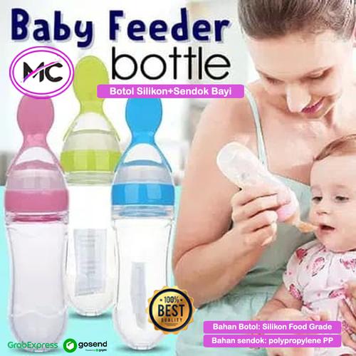 Jual Botol Sendok Bayi Mpasi Silicone Baby Feeder Spoon Food Grade Sendok Belajar Makan Anak BPA ...