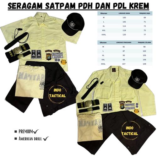 Jual SERAGAM PDH SATPAM TERBARU KUMPLIT PDH SECURITY - PDH KREM SET-1 ...