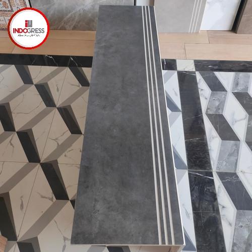Jual granit tangga 30x90 30x100 30x120 step nosing nero cemento doff ...