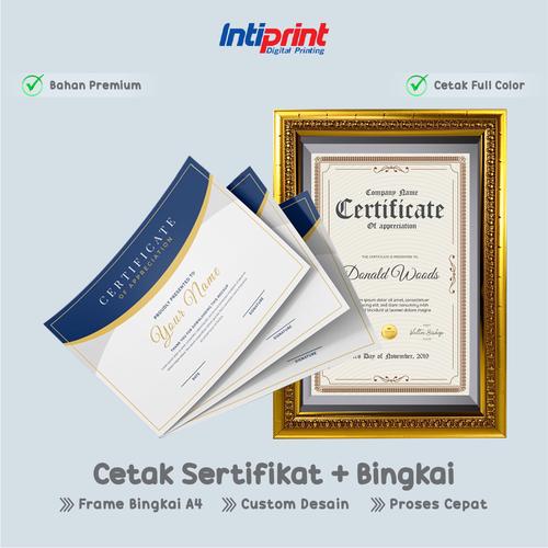 Jual Cetak Sertifikat + Bingkai / Piagam & Frame Berkualitas | Cetak ...