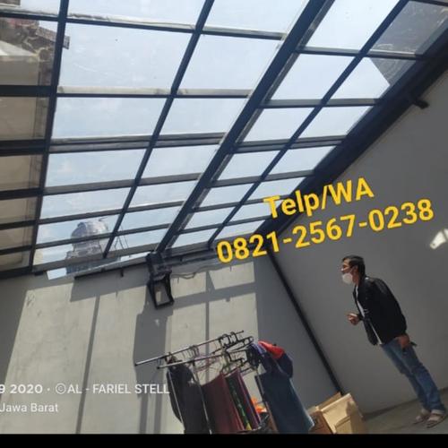 Jual kanopi sliding buka tutup otomatis/manual canopy atap solarflat ...