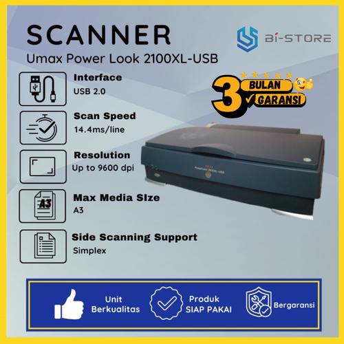 Jual Scanner A3 Umax Power Look 2100XL-USB Support Windows 10 - Kota ...