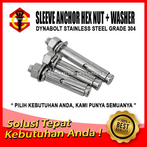 Jual SS 304 / Dynabolt Stainless M8x50 / Dinabolt M8 / Anchor Bolt 5 CM ...