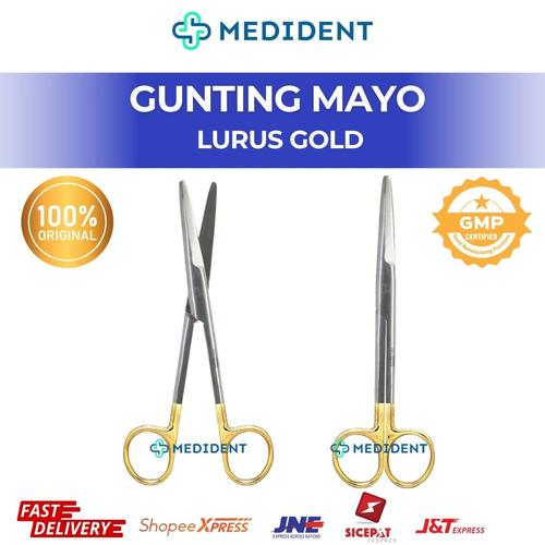 Jual Gunting Mayo Lurus Gold / Gunting Operasi Mayo / Gunting Bedah ...