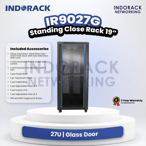 Jual Indorack Close Rack 27U Glass Door Rack Server 19" Depth 900mm ...
