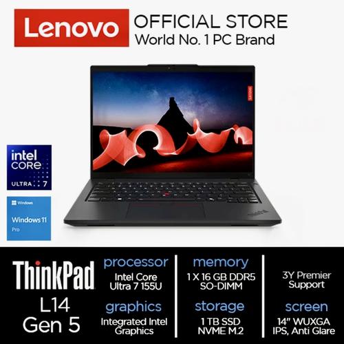 Jual ThinkPad L14 Gen 5 21L1005YID Ultra 7-155U 16GB 1TB SSD Windows 11 ...