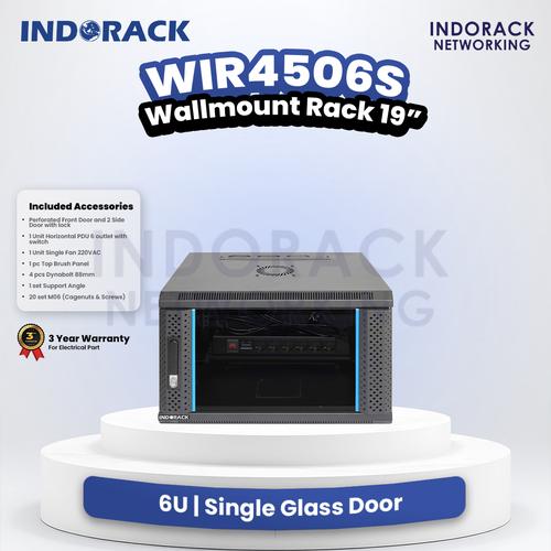 Jual Indorack Wallmount Rack 6U Single Glass Door 19" Depth 450mm ...