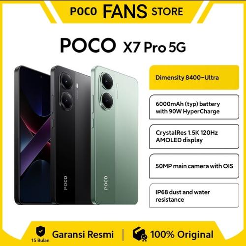 Jual POCO X7 PRO 5G NFC IP68 RAM 12/512 GB DIMENSITY 8400U BATERAI ...