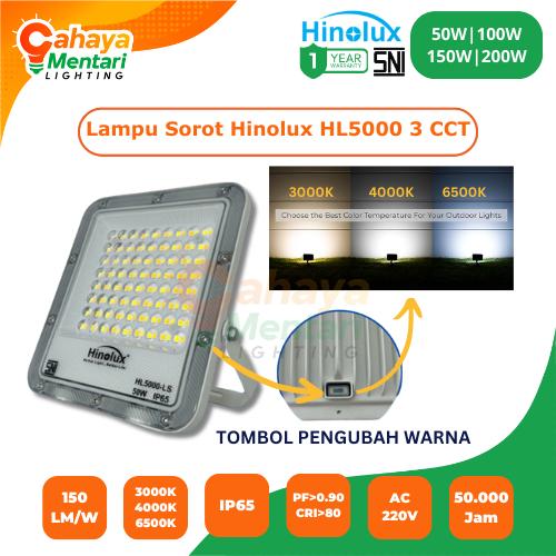 Jual Lampu Sorot Hinolux HL5000 50W 100W 150W 200W 3 Warna Cahaya ...