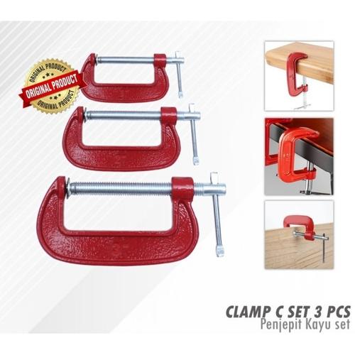 Jual Klem Penjepit Kayu Besi Model C Clamp Catok Besi Woodworking ...