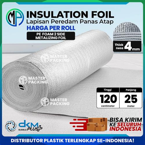 Jual PE Foam Foil DKM 120cm x 25m x 4mm / Bubble Alumunium Foil / Insulation Foil Peredam Panas ...