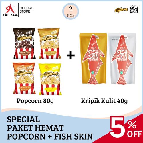 Promo Special Bundling Paket Hemat Popcorn Mister Berondong 80gr dan Fish Skin Salted Egg 40g ...