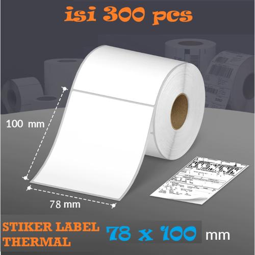 Promo Label stiker Thermal 78x100mm isi 300pcs Waterproof Sticker Label ...