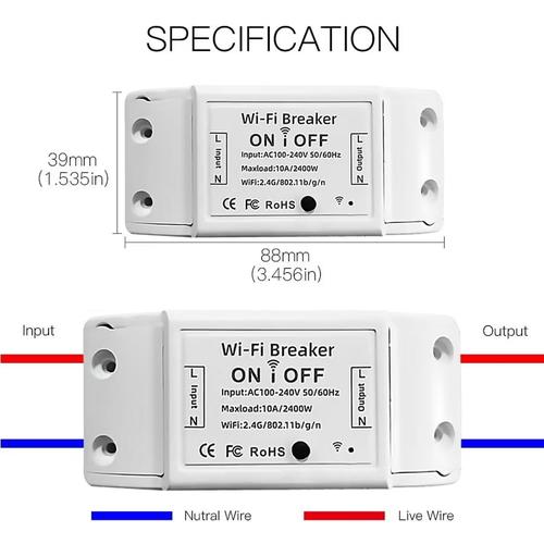 Jual Smart Breaker Switch On Off Wifi Wireless IoT Smart Home ...