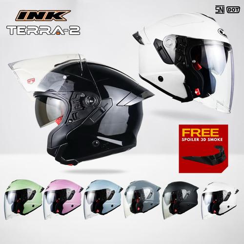 Jual INK TERRA 2 SOLID HELM HALF FACE (ORIGINAL) - STEEL BUE, XL - Kota ...