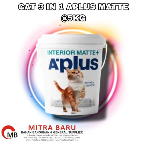 Jual Cat Aplus Matte @5kg / Cat 3 in 1 Aplus matte + @5kg | cat tembok interior, gypsum ...