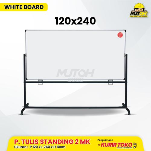 Jual Whiteboard Standing 240 x 120 Papan Tulis Standing 2 Muka - Kab ...