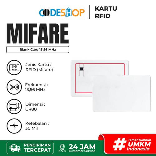 Promo Kartu RFID Mifare 13.56 MHZ Blank Card BC30MIL CR80 Putih Polos ...