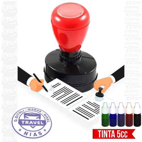 Promo STEMPEL OTOMATIS BULAT UKURAN BISA CUSTOM Kertas - 4.4 Cm, Orange ...