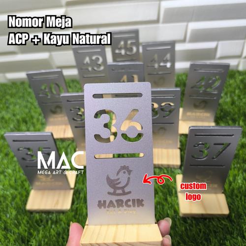 Promo Nomer Meja ACP Kayu Solid / Nomor Meja Kayu Aluminium | Penanda ...