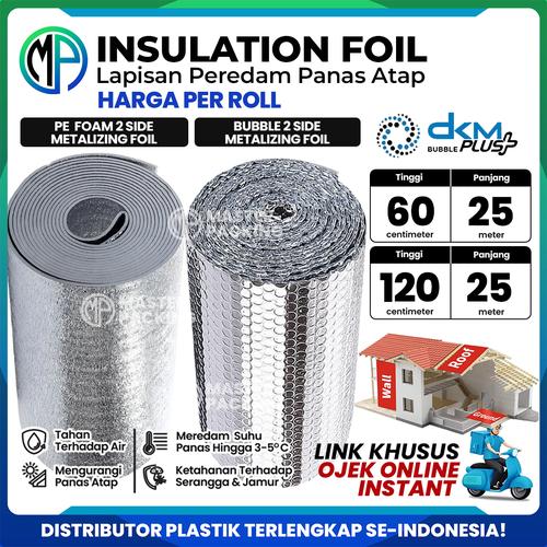 Jual PE Foam Foil DKM 120cm x 25m / Bubble Alumunium Foil / Insulation ...