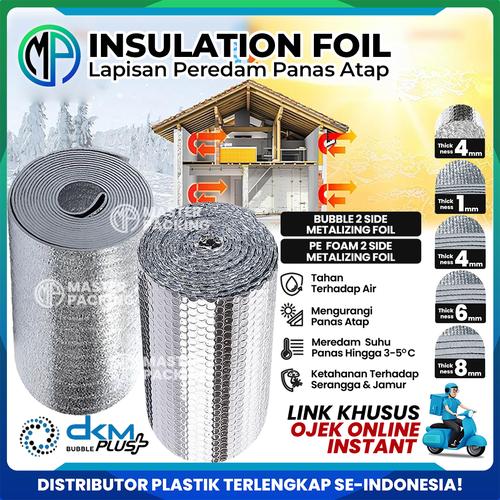 Jual Bubble Alumunium Foil DKM 120cm x 25m / PE Foam Foil / Insulation Foil Peredam Panas Atap ...