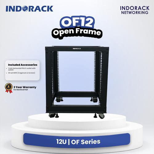 Jual Indorack Open Frame 12U Rak 19" Adjustable Depth 666 - 1120mm OF12 ...