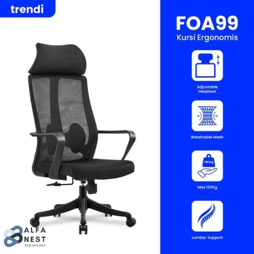 Promo TRENDI Kursi Kerja Kantor FOA99 / FO-A99 / FOA 99 Premium Office Chair - Hitam - Kota ...
