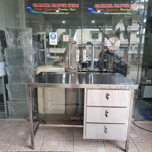 Jual MEJA KERJA / MEJA STAINLESS / MEJA KASIR /MEJA KANTOR / MEJA 3LACI ...