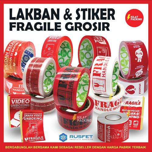 Jual Plakban Handle With Care Stiker Isolasi Lakban Fragile Solatip ...