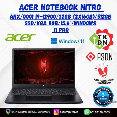 Jual ACER Nitro ANX/0001 i9-12900H/32Gb/512Gb/VGA 8Gb/15.6"inch/Windows ...