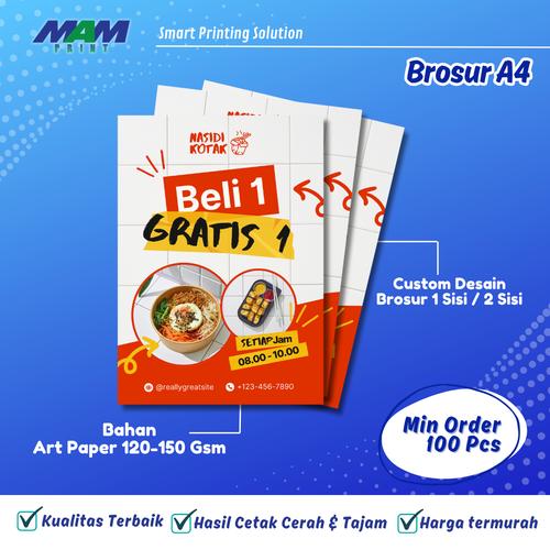 Jual Cetak / Print Brosur / A4 2 Sisi / A4 1 Muka Art Paper 120-150 Gsm ...